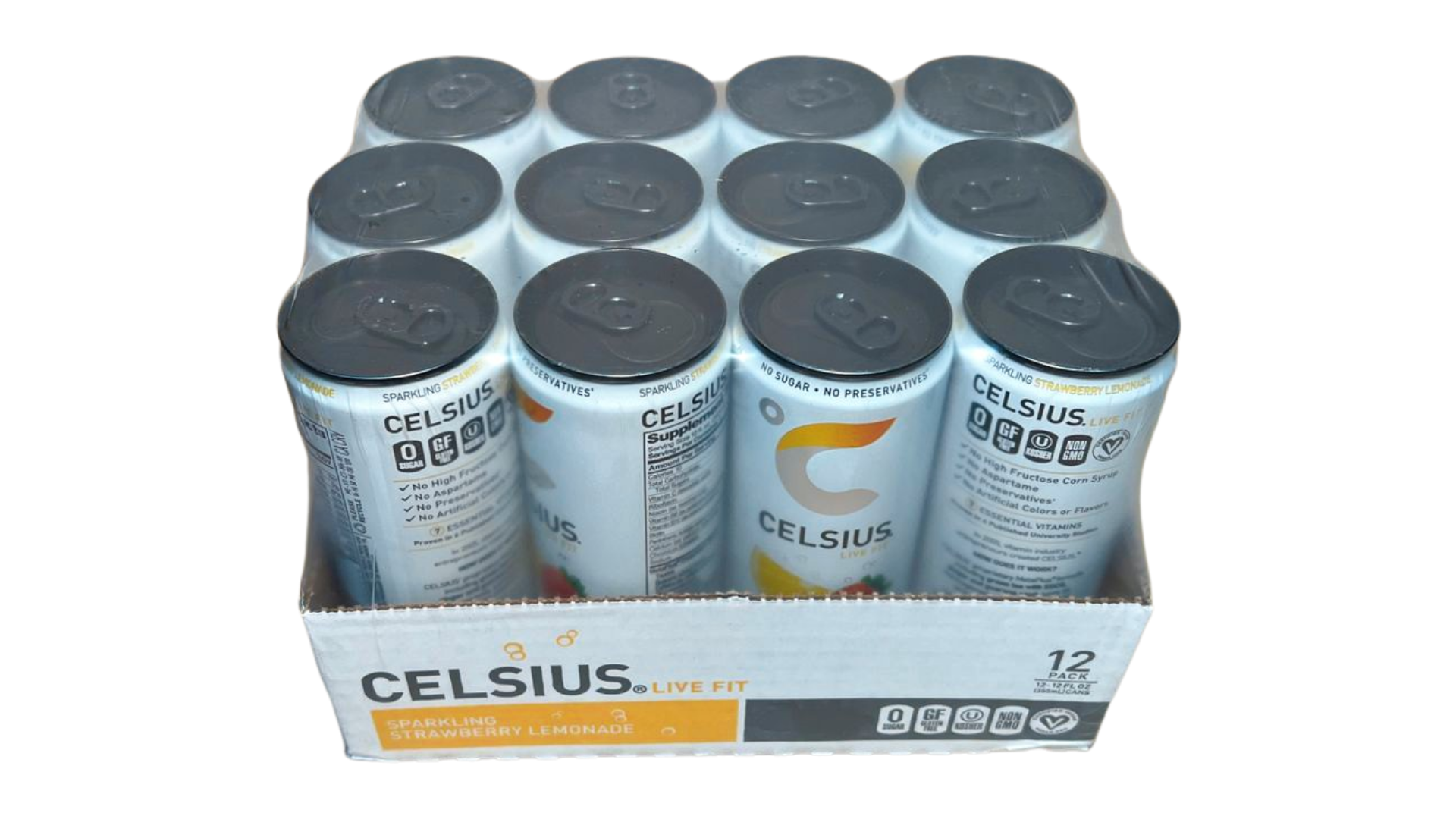 Celsius Sparkling - Strawberry Lemonade (12 Fl. Oz / 12 Pack) – 123 ...