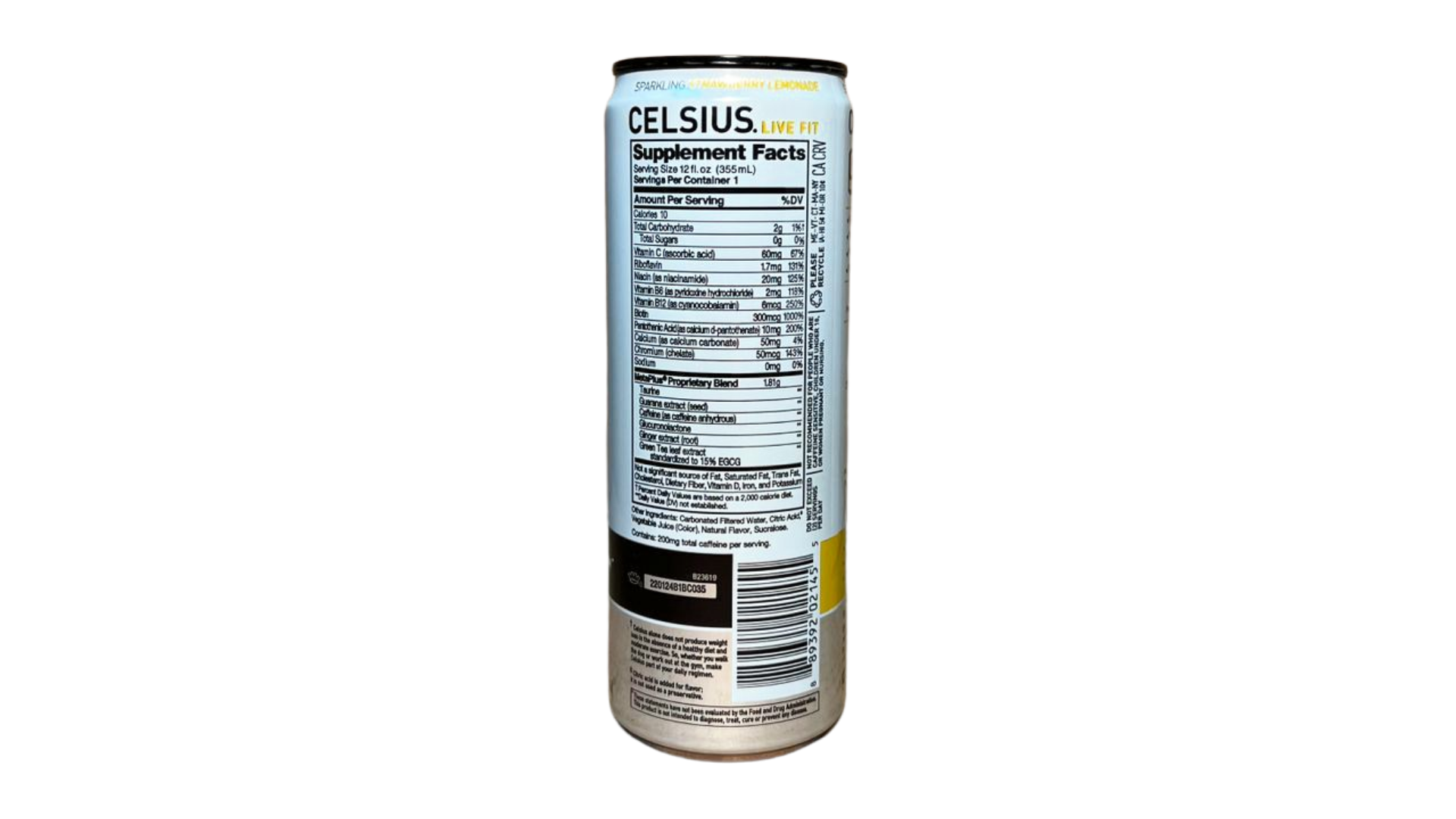 Celsius Sparkling - Strawberry Lemonade (12 Fl. Oz / 12 Pack) – 123 ...