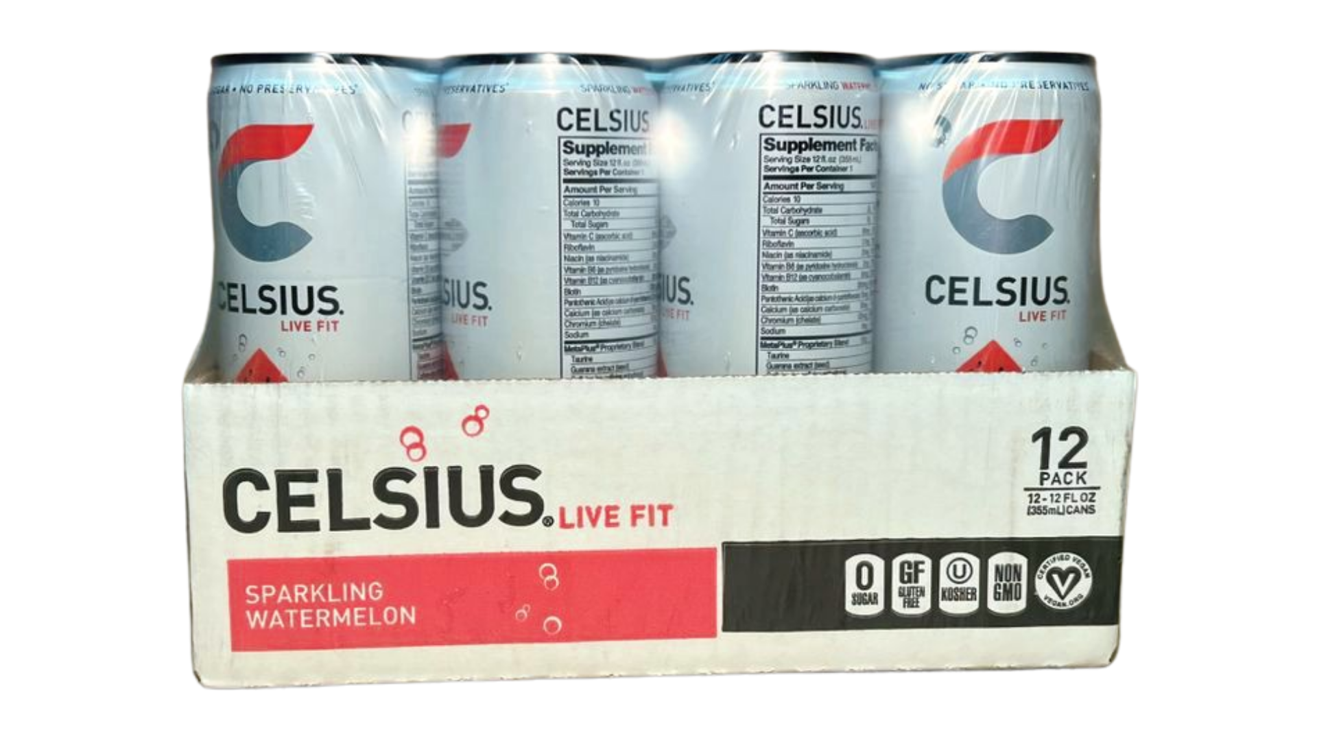 Celsius Sparkling - Watermelon (12 Fl. Oz / 12 Pack) – 123 Beverages