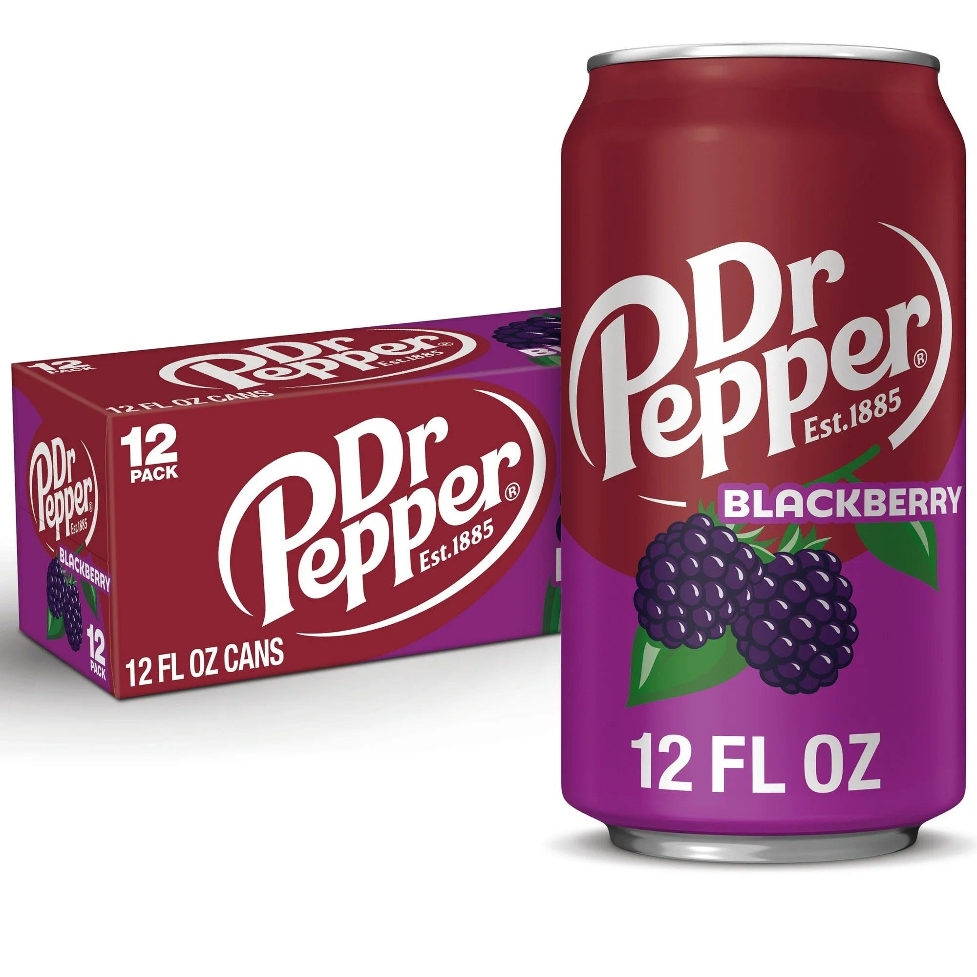 Dr Pepper Blackberry Soda Cans, 12 Fl Oz, Pack of 12 – 123 Beverages