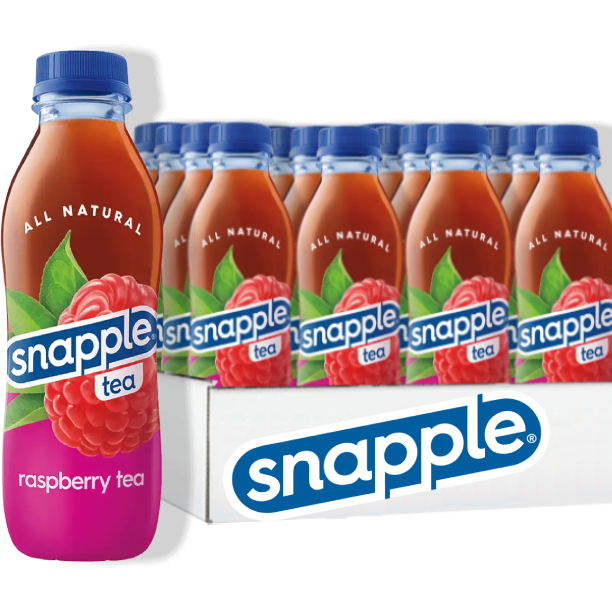 Snapple Juice Raspberry Tea, 16 Fl. Oz, 24 Pack – 123 Beverages
